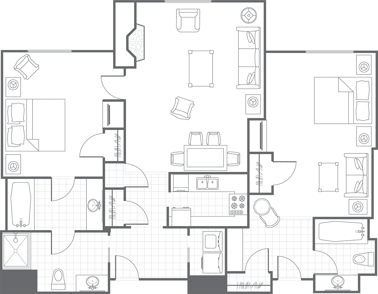 Marriott MountainSide 2 bedroom floor plan - Premier Timeshare Resale Blog